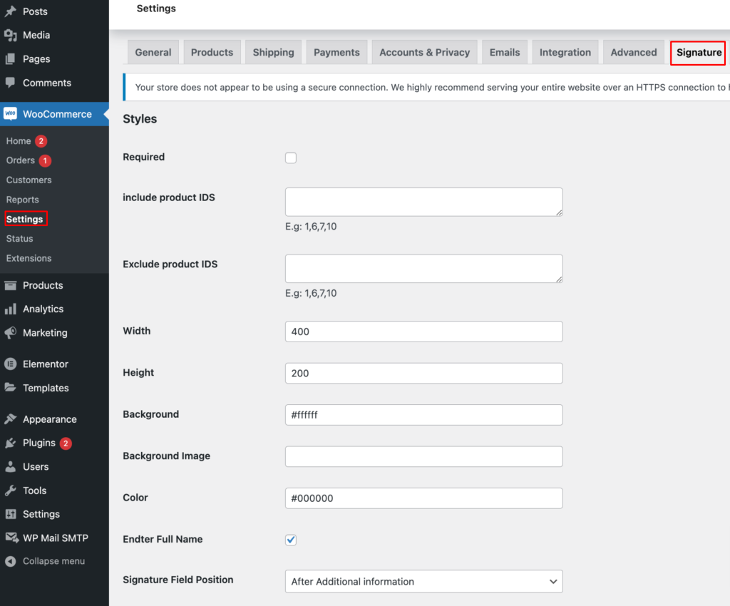Document - WooCommerce Checkout Signature - Yee Add-ons